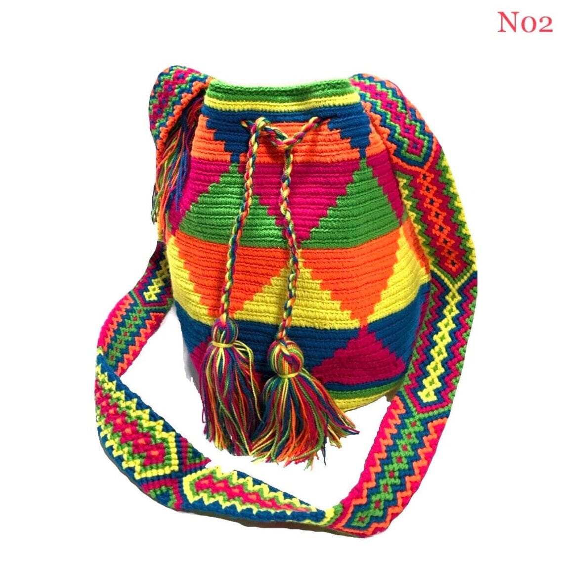 Neon Boho Beach Bag for summer | Medium Colorful Crossbody Purse ...