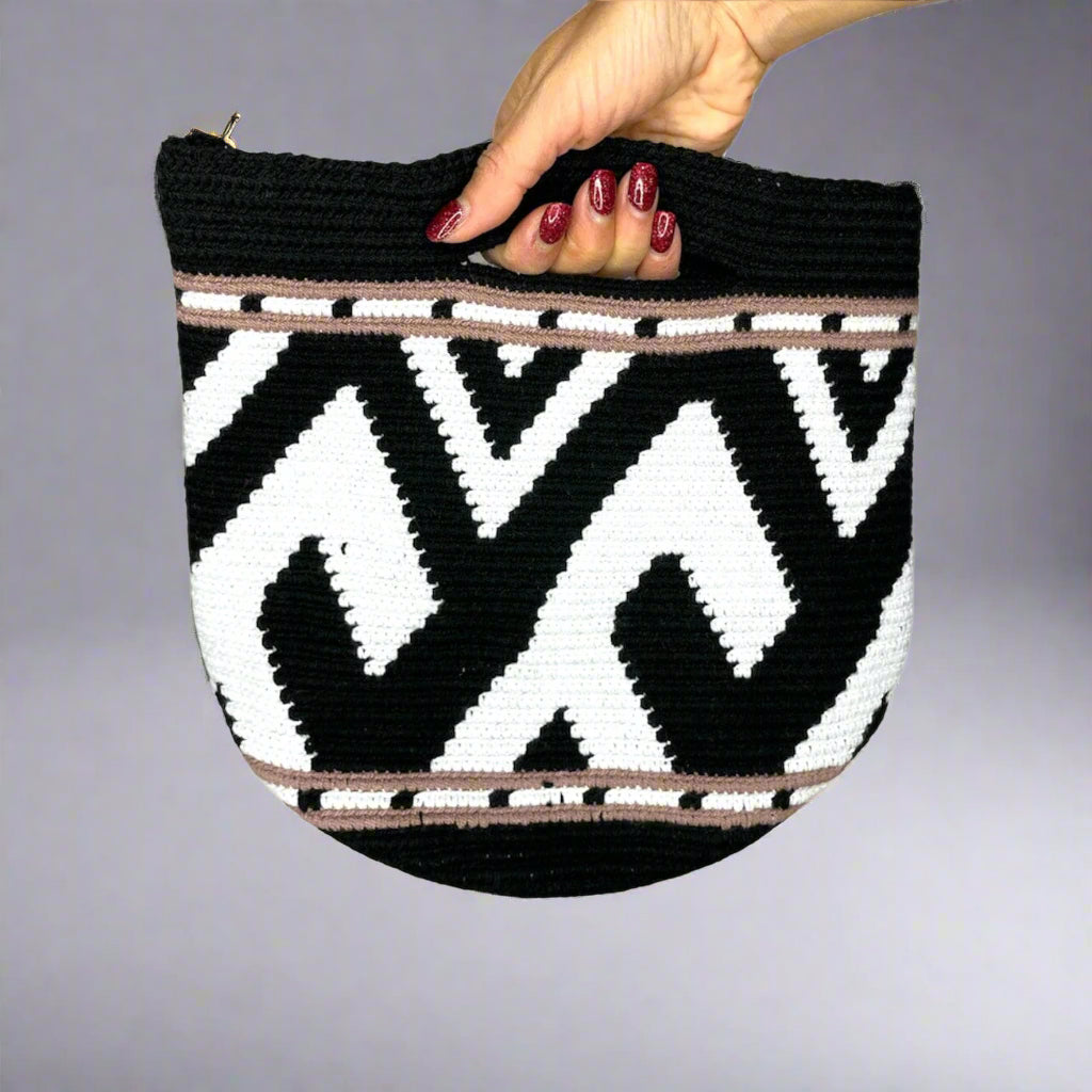 Fashion Clutch Bag | Crochet Clutch Purse | Neutral Top Handle Clutch – Colorful 4U